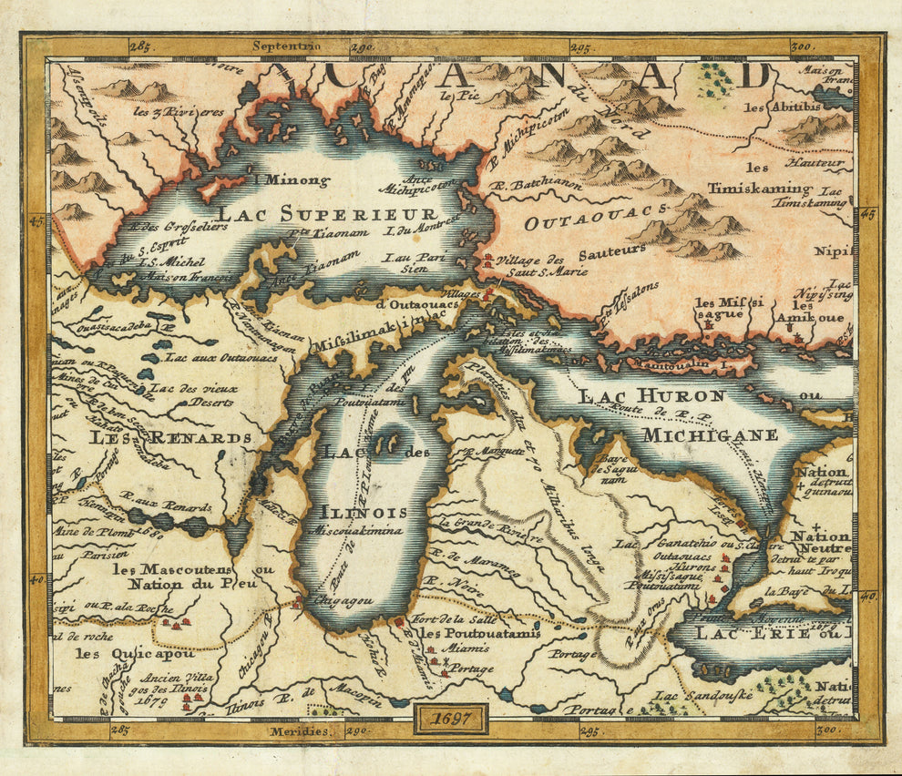 Michigan Map 1694 – Vintage State Maps
